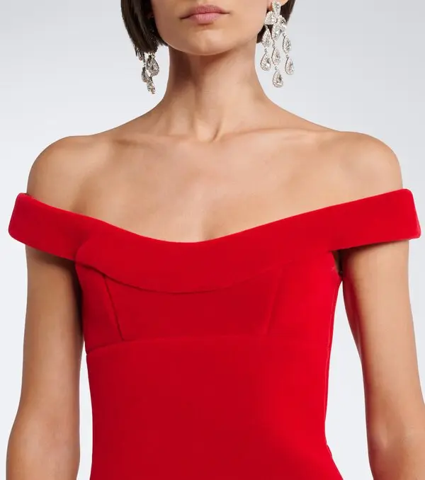 David Koma Off-shoulder Velvet Minidress