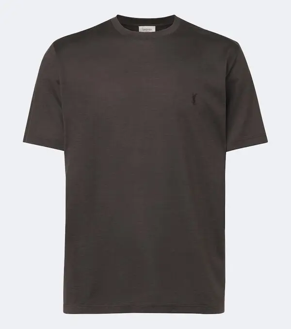 Saint Laurent Cassandre Silk And Cotton T-shirt