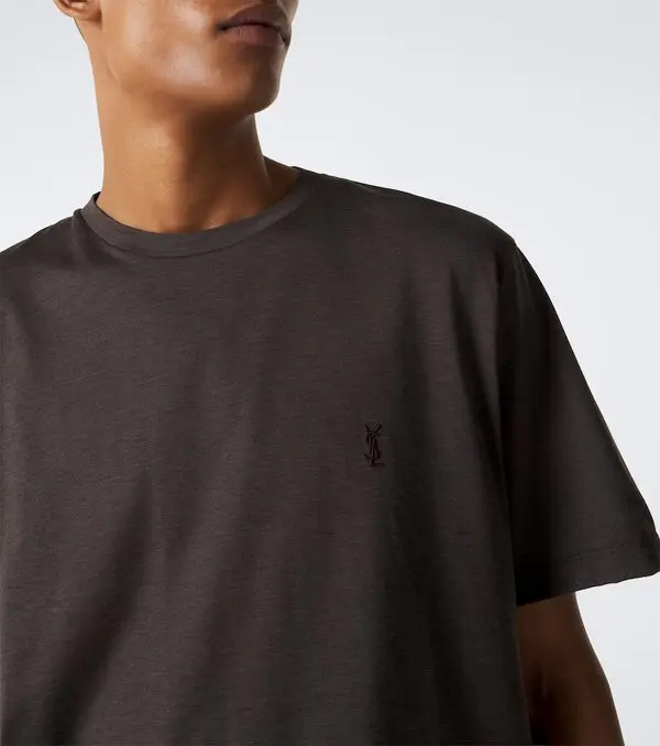 Saint Laurent Cassandre Silk And Cotton T-shirt