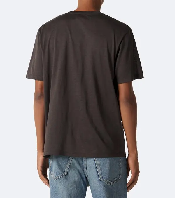 Saint Laurent Cassandre Silk And Cotton T-shirt