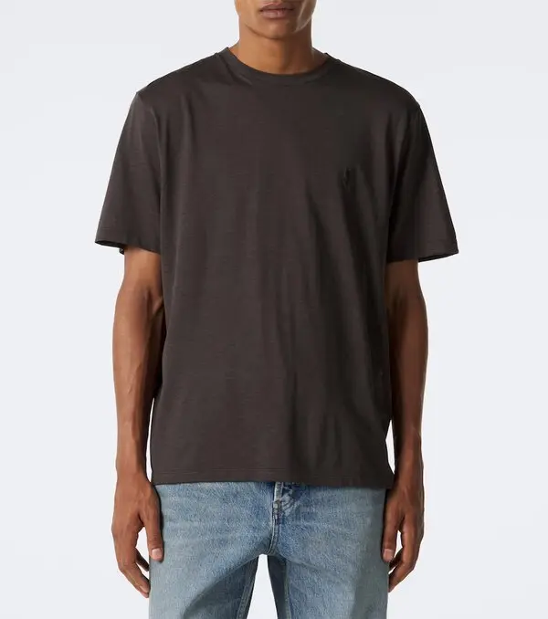Saint Laurent Cassandre Silk And Cotton T-shirt