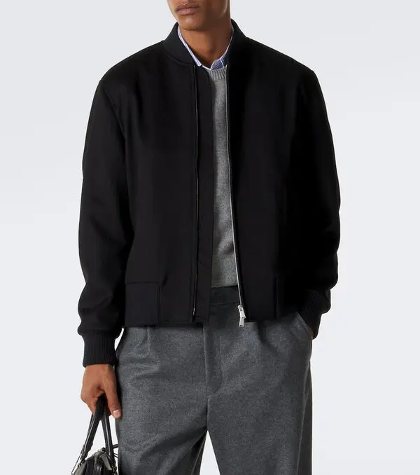LARDINI Virgin Wool Bomber Jacket