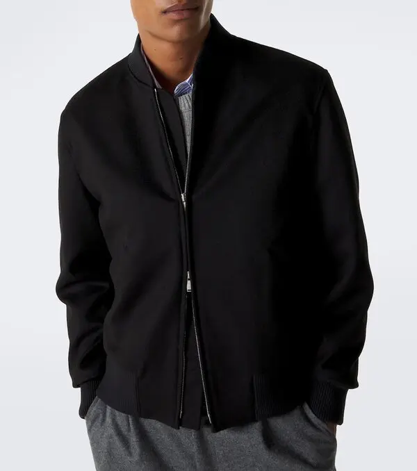 LARDINI Virgin Wool Bomber Jacket