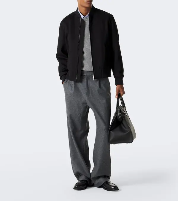 LARDINI Virgin Wool Bomber Jacket