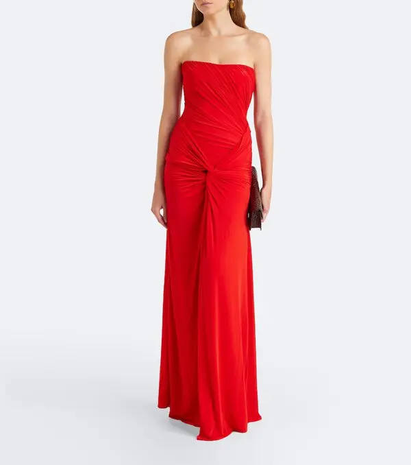 Alex Perry Gathe Ruched Jersey Gown
