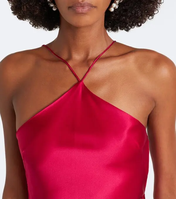 Alex Perry Halterneck Silk Satin Gown