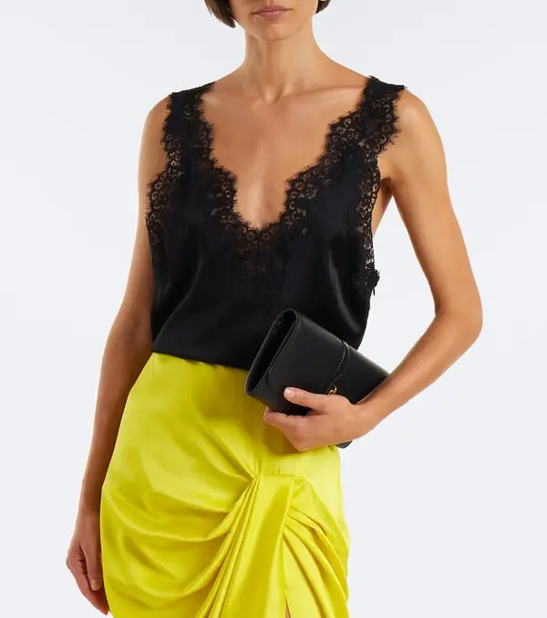 Stella McCartney Lace-trimmed Satin Top