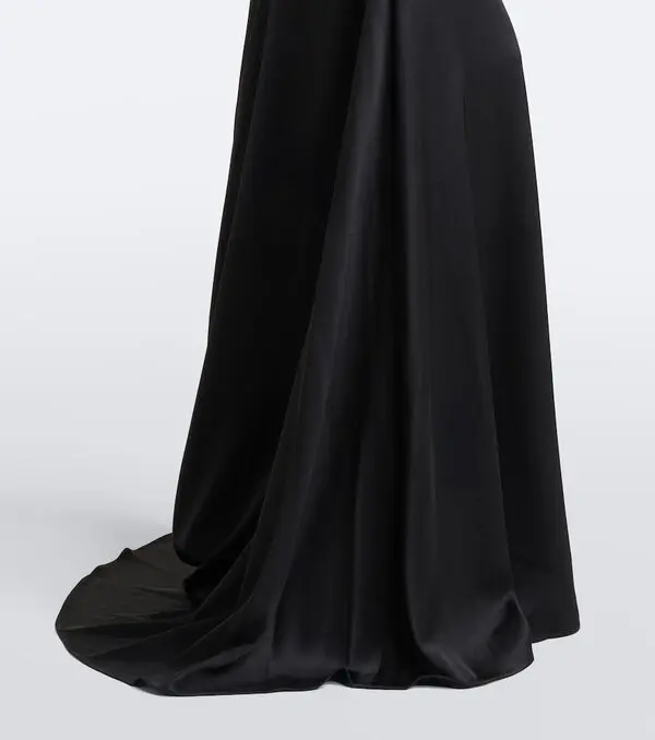 Alex Perry Draped Strapless Crepe Satin Gown