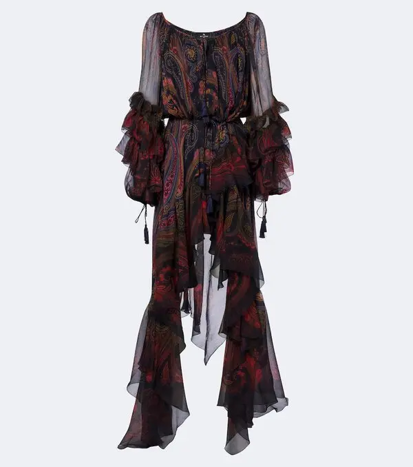 Etro Printed Silk Chiffon Gown