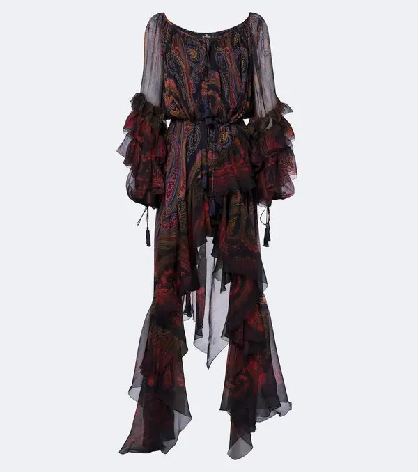 Etro Printed Silk Chiffon Gown - Multicoloured