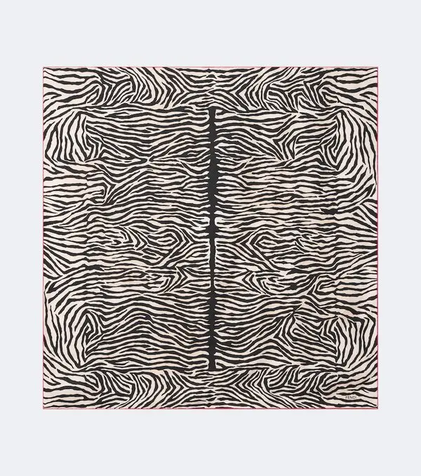 Fendi Printed Silk Scarf - Black