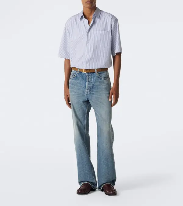 Saint Laurent Cassandre Striped Cotton Shirt