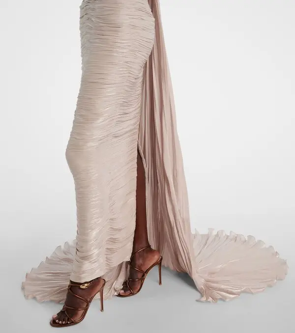 MARMAR HALIM Off-shoulder Pleated Bustier Gown