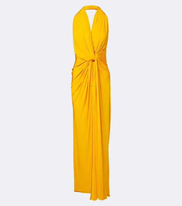 Alex Perry Draped Halterneck Jersey Gown