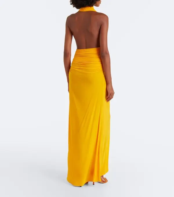 Alex Perry Draped Halterneck Jersey Gown