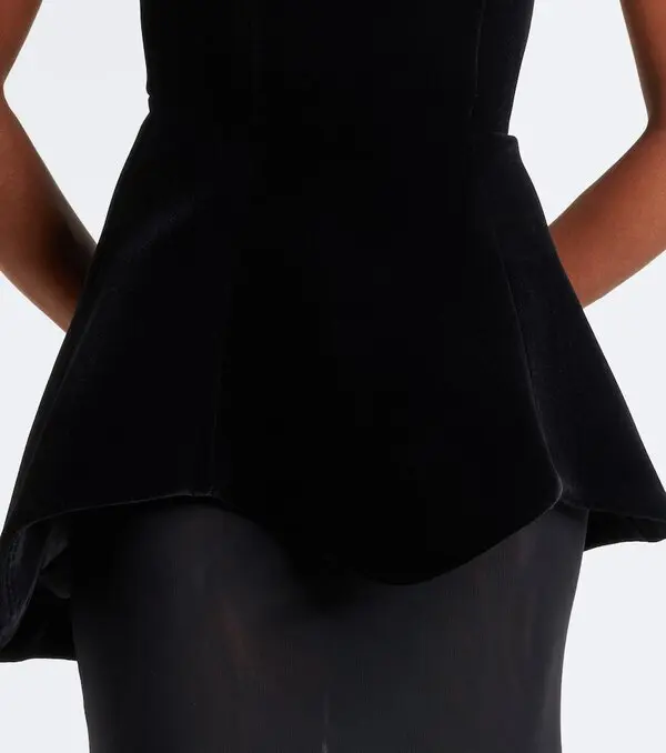 David Koma Peplum Strapless Gown