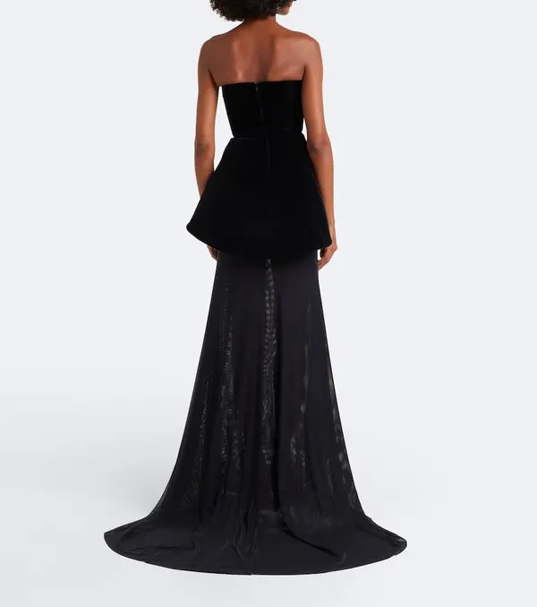 David Koma Peplum Strapless Gown