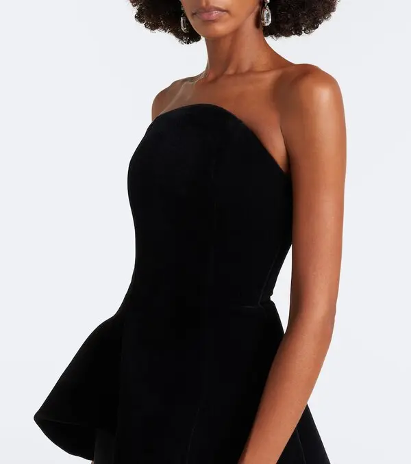 David Koma Peplum Strapless Gown