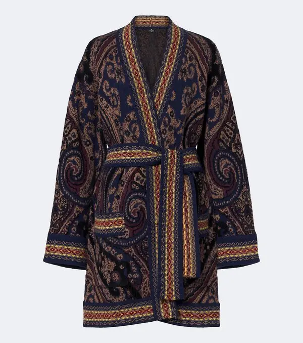 Etro Jacquard Wool-blend Kaftan - Multicoloured