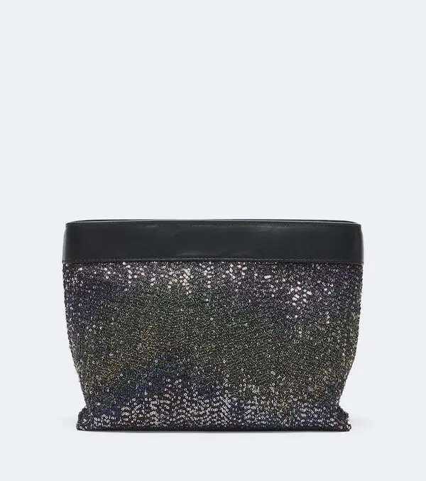 Missoni Sequined Leather-trimmed Clutch