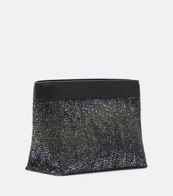 Missoni Sequined Leather-trimmed Clutch