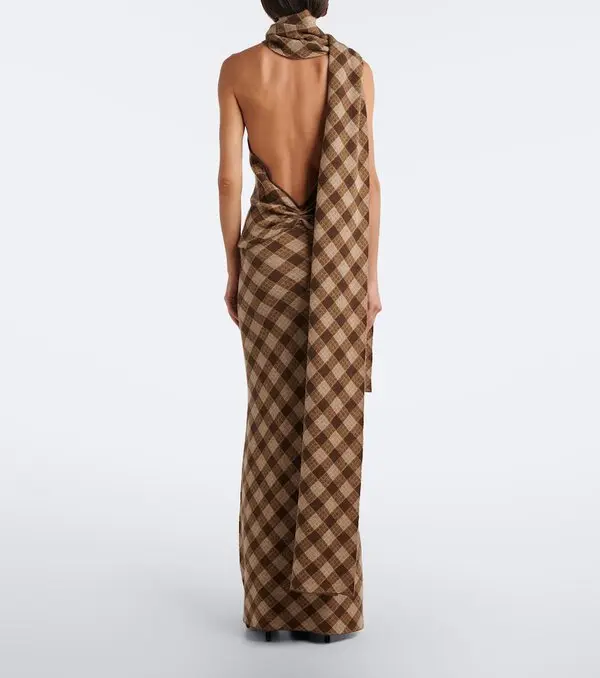 AYA MUSE Kae Plaid Midi Skirt