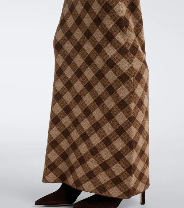AYA MUSE Kae Plaid Midi Skirt