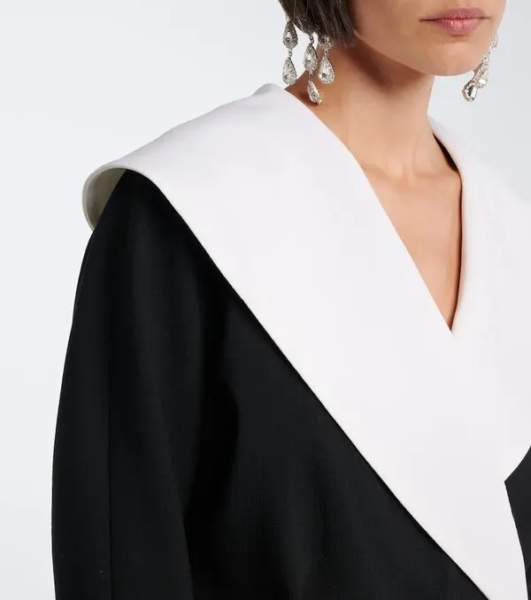 Alessandra Rich Double-breasted Wool-blend Crepe Jacket