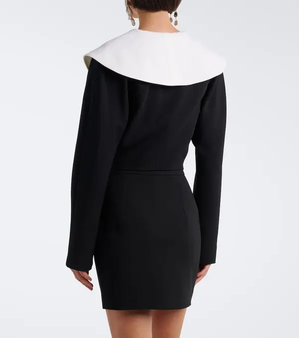 Alessandra Rich Double-breasted Wool-blend Crepe Jacket