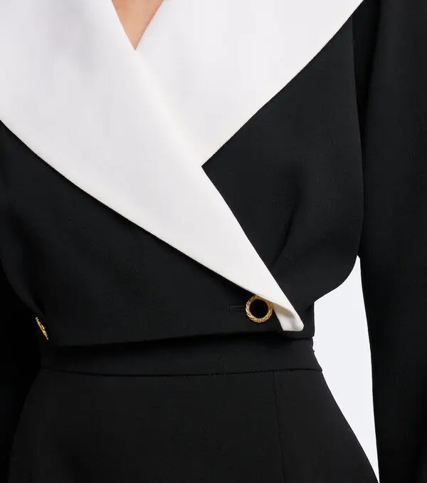 Alessandra Rich Double-breasted Wool-blend Crepe Jacket