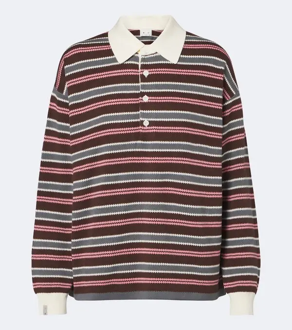 The Upside Wonder Striped Cotton Polo Sweater - Multicoloured