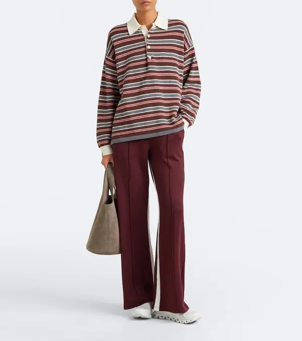 The Upside Wonder Striped Cotton Polo Sweater