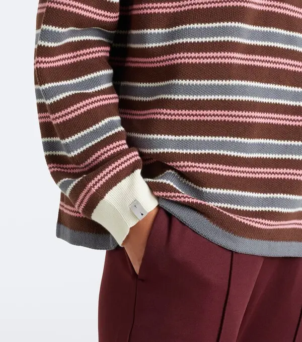The Upside Wonder Striped Cotton Polo Sweater