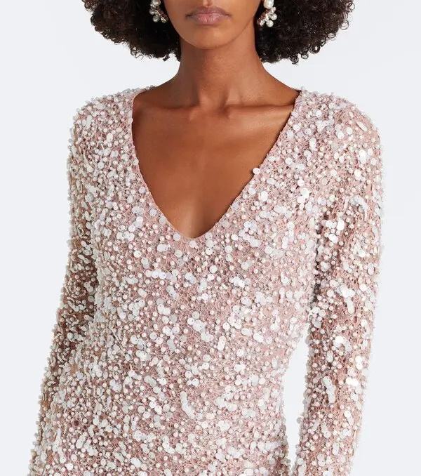 LA FUORI Sequined Gown