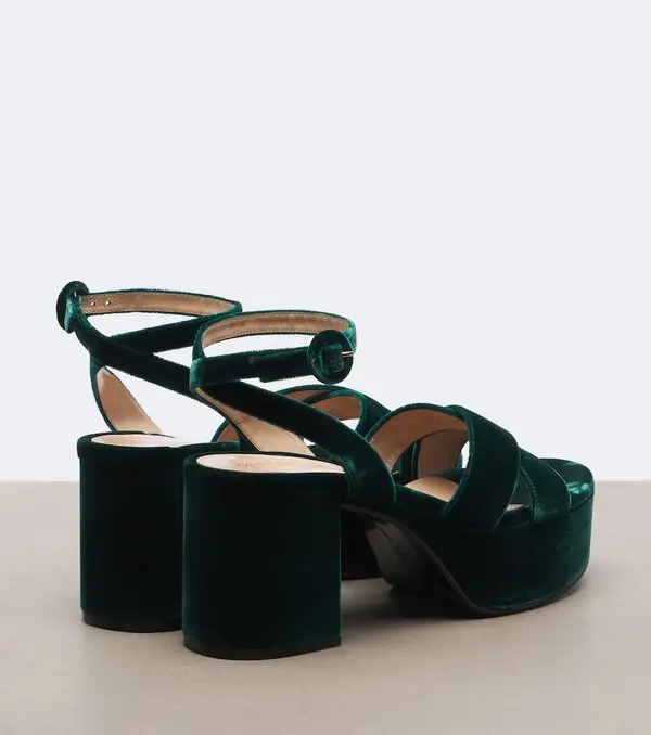 GIANVITO ROSSI Velvet Platform Sandals