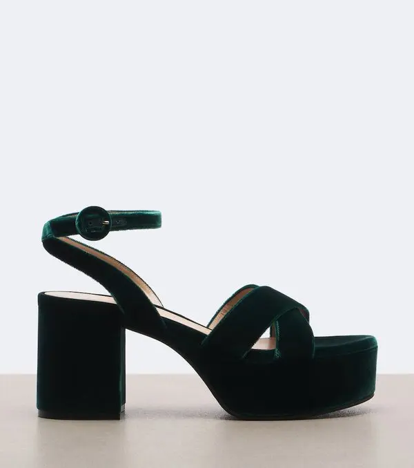 GIANVITO ROSSI Velvet Platform Sandals