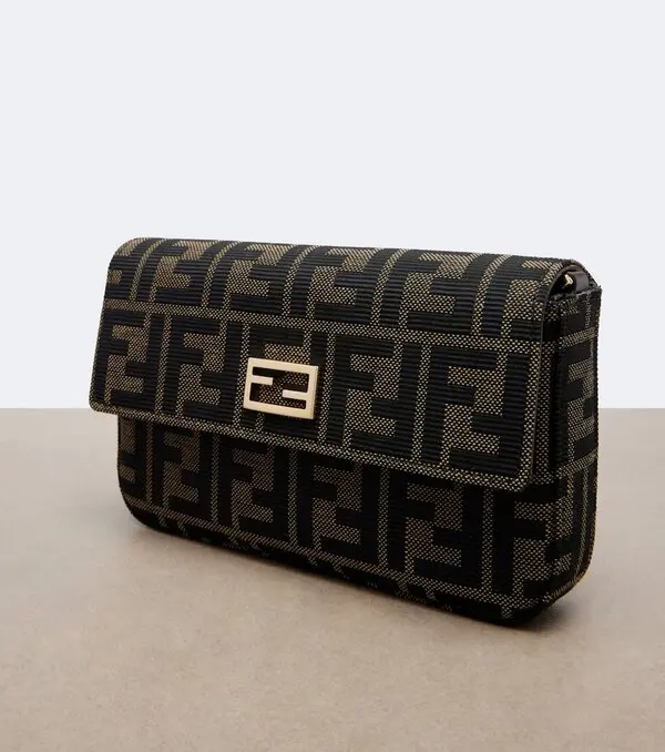 Fendi Mini Ff Jacquard Canvas Shoulder Bag