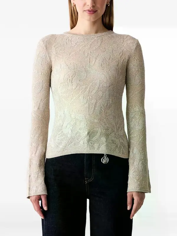Liu Jo Floral-jacquard Sweater - Neutrals