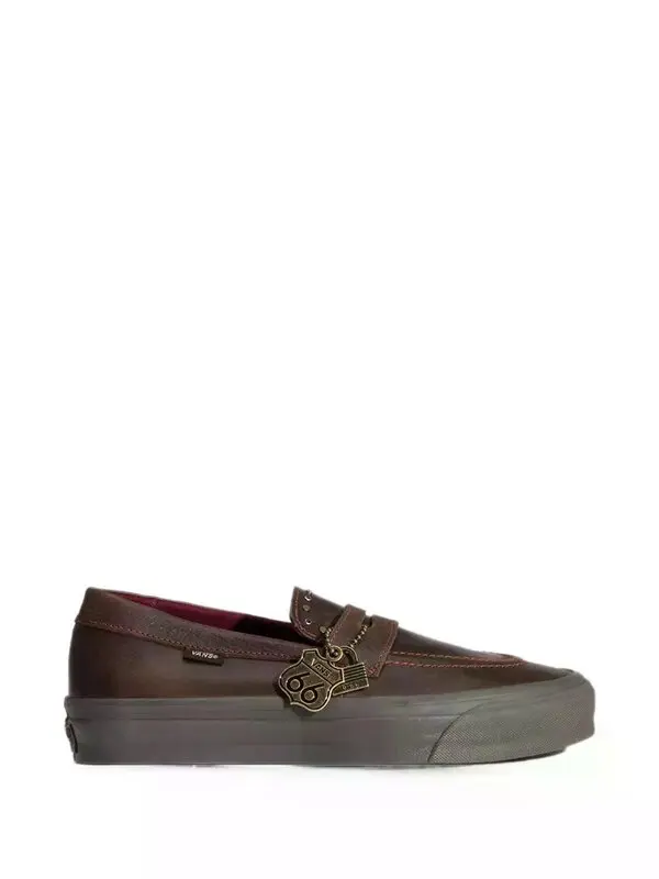 VANS Stud-embellished Leather Loafers