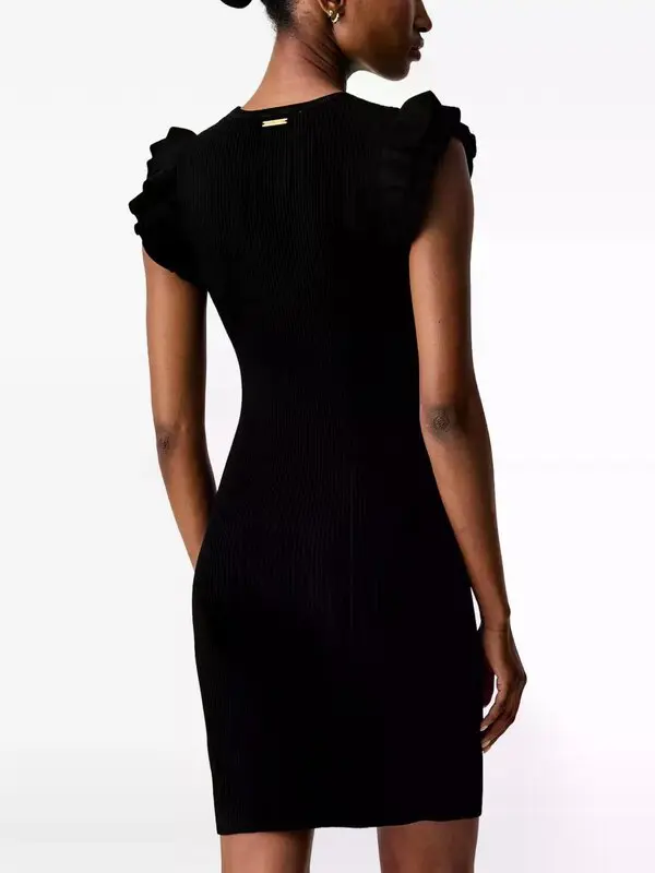 Michael Kors Ruffled Ribbed Knit Dress