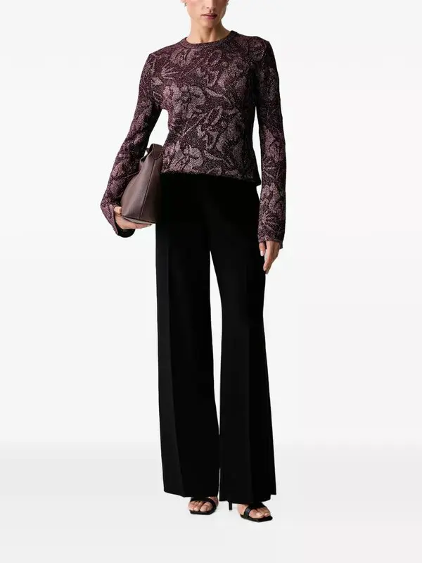 Liu Jo Floral Jacquard Lamé Sweater - Purple