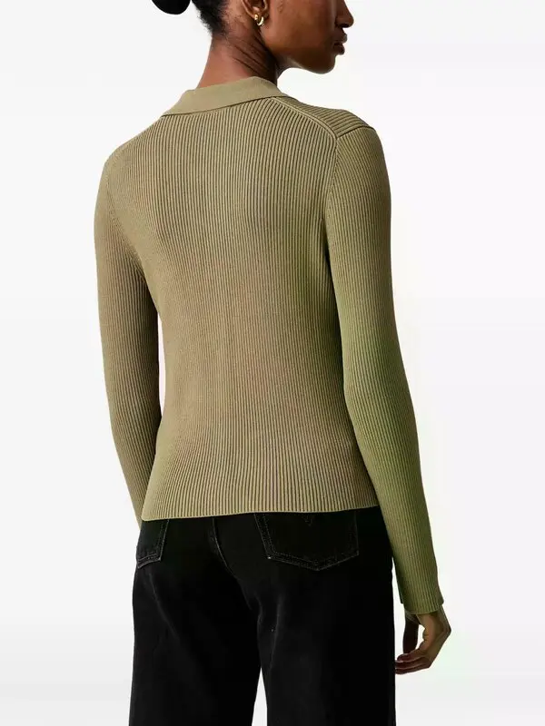 Michael Kors Ribbed-knit Polo Sweater - Green