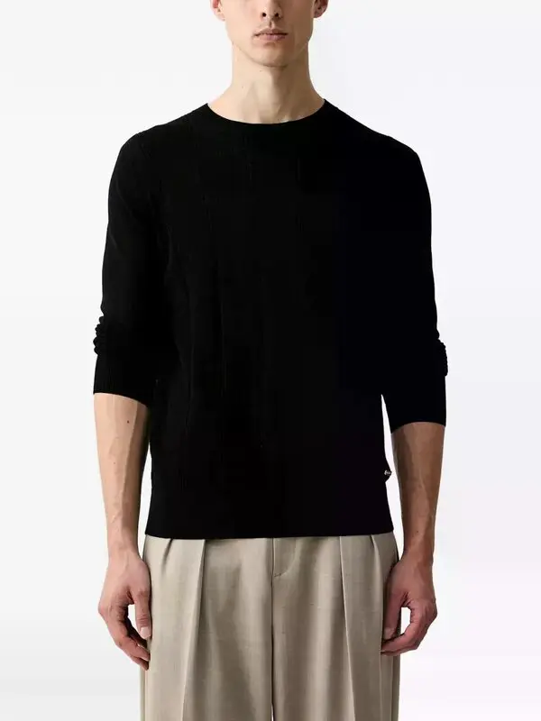 Karl Lagerfeld Textured-knit Sweater - Black