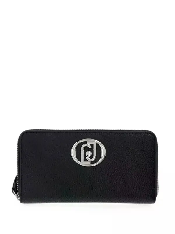 Liu Jo Logo-plaque Pebbled-effect Wallet - Black