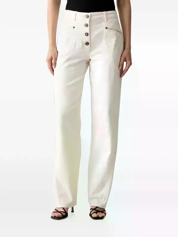 Liu Jo Button-fastening Straight-leg Jeans - Neutrals