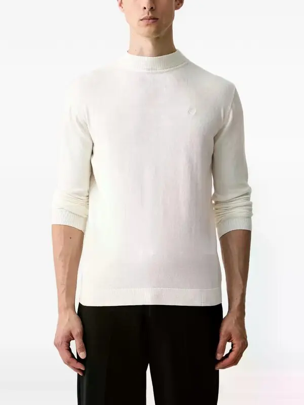 Karl Lagerfeld Logo-patch Mock-neck Sweater - Neutrals