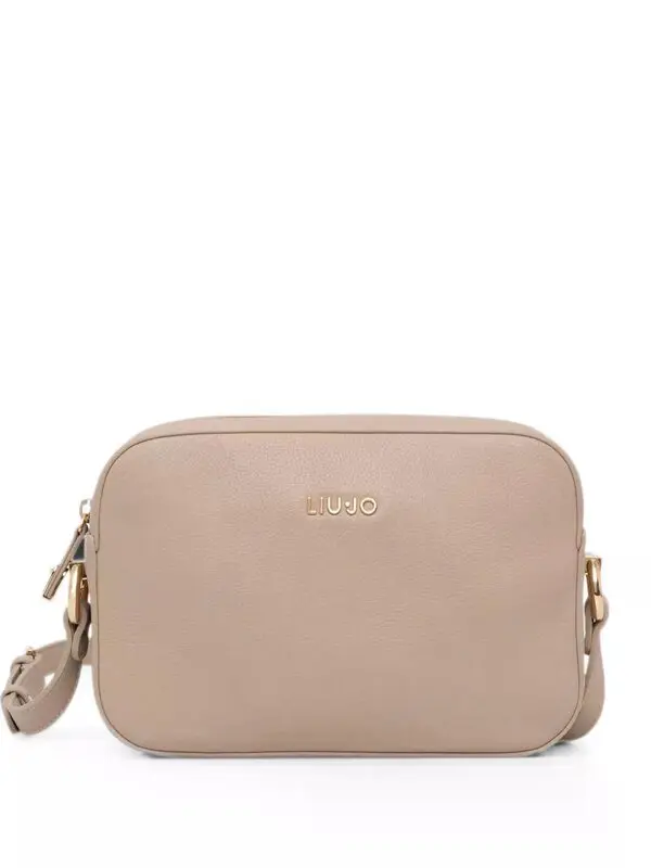 Liu Jo Logo-plaque Pebbled-effect Shoulder Bag - Neutrals