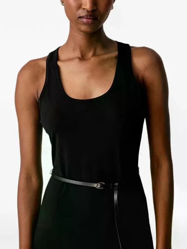 Michael Kors Belted Racerback Dress - Black