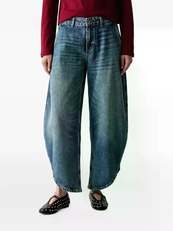 Liu Jo Curved-hem Barrel-leg Jeans - Blue