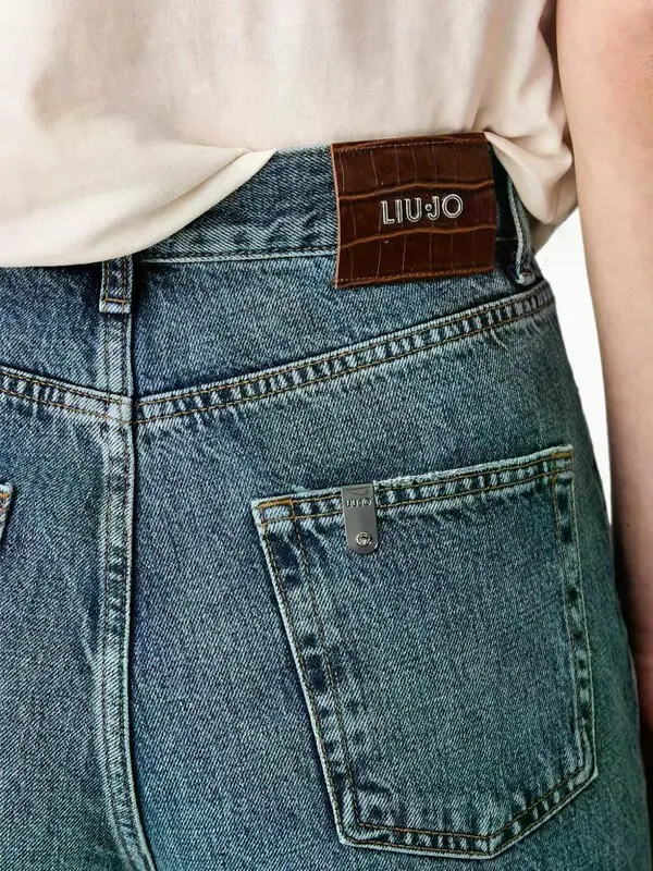 Liu Jo Logo-plaque Whiskered Jeans